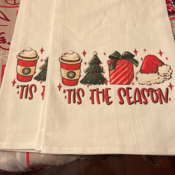 Christmas Flour Sack Towel, Palm Tree Christmas, Christmas Kitchen ...