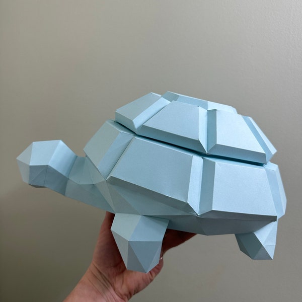 Papercraft 3d Turtle, Papercraft PDF Template for Turtle Box ...