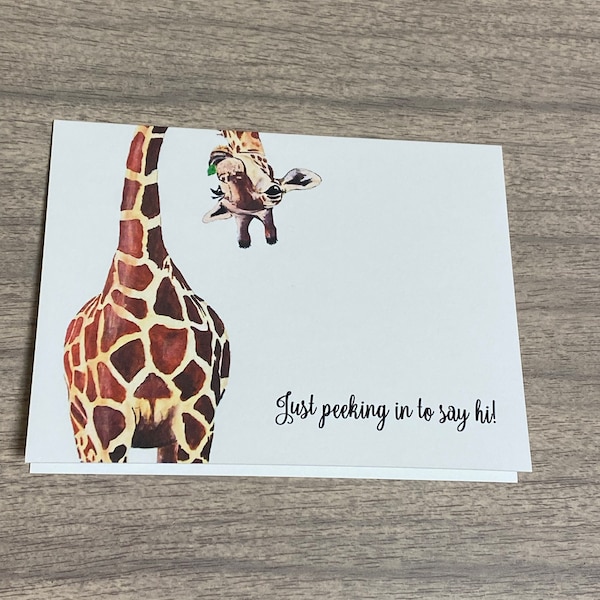 Giraffe Personalized Folded Note Cards - Set of 8 - Note Card ...