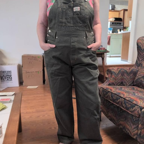 Womens Retro-inspired Twill Cotton Dungaree Utility Artist Gardener ...