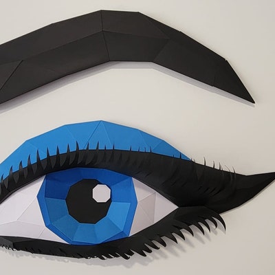Papercraft 3D MAKEUP SMOKEY EYE Pepakura Low Polygonal Paper Sculpture ...