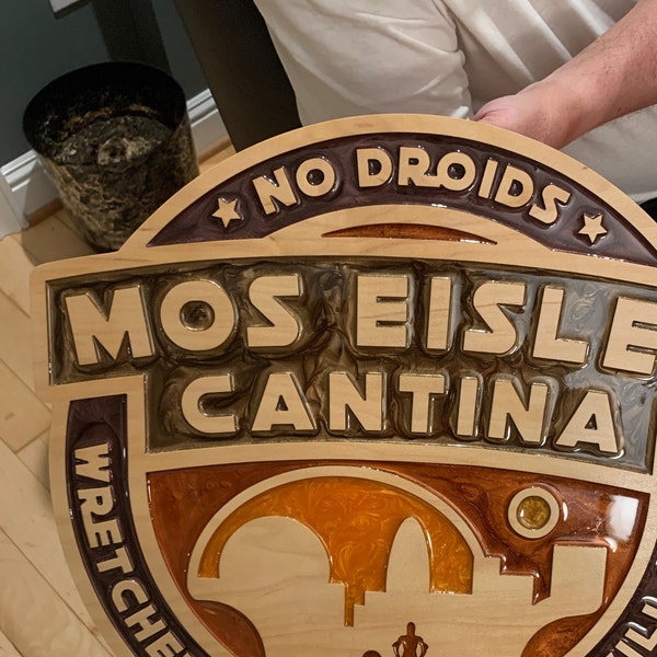 Mos Eisley Cantina Sign No Droids - Etsy