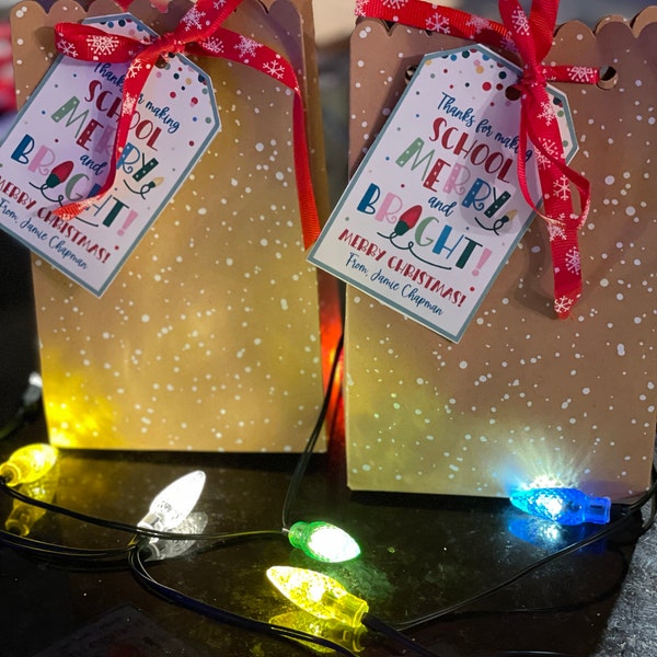 Thanks for Making School Merry and Bright Tag Christmas Gift Tag ...