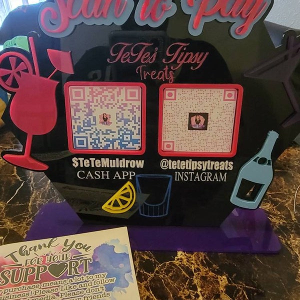 Bartender Sign | Mobile Bartender Sign | Bartender Scan to Pay Acrylic ...