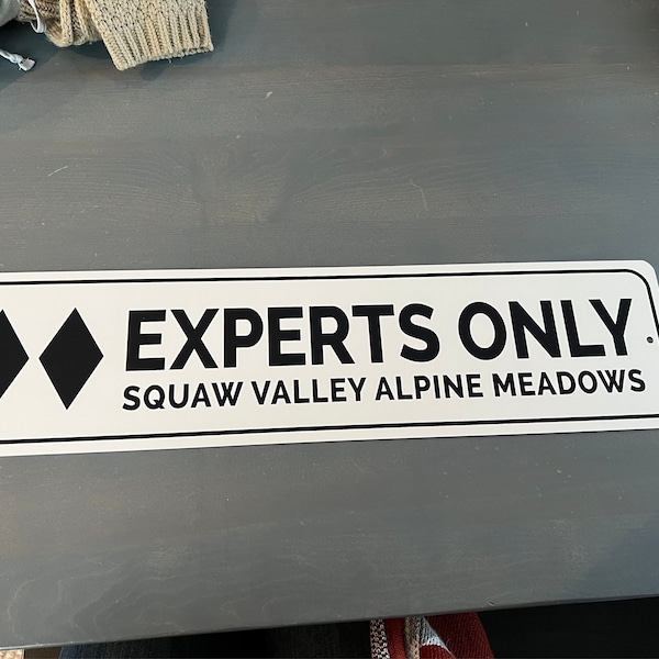 Double Black Diamond Expert Only Ski Sign, Personalized Mountain Lover ...