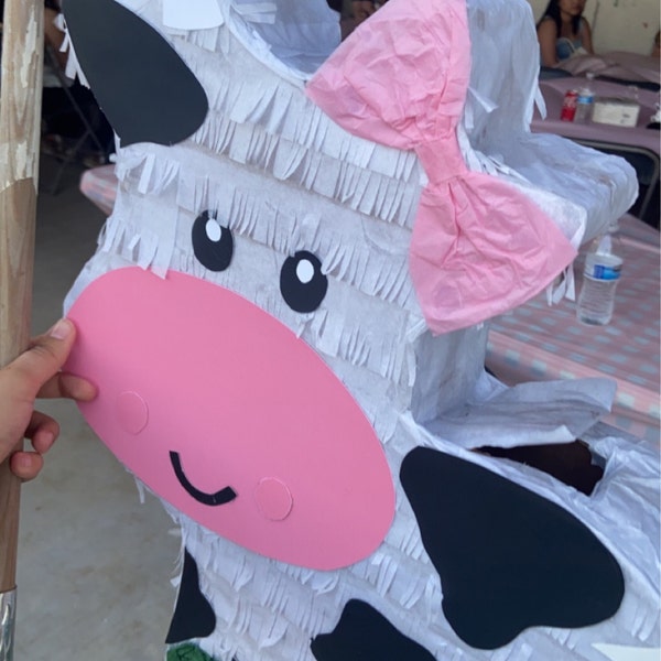 Handmade Cow Pinata With Bow - Etsy