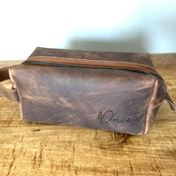 Golf Ball Personalized Dopp Kit, Groomsmen Gifts, Men's Leather ...