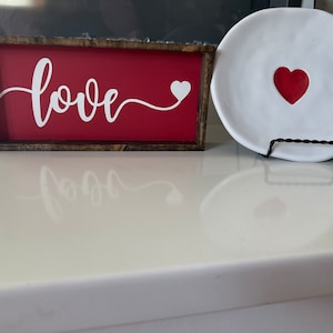 Mini Valentines Day Sign LOVE HEART Small Sign Tier Tray Tiered Tray ...