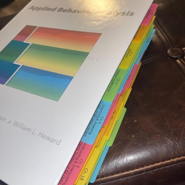 SNABAFIED Cooper Tabs | BCBA Exam Study Materials | Cooper Textbook ...