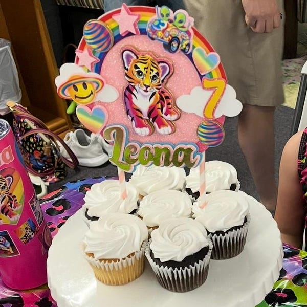 Custom 90s Inspired Leopard Cake Topper (pick Your Characters) - Etsy