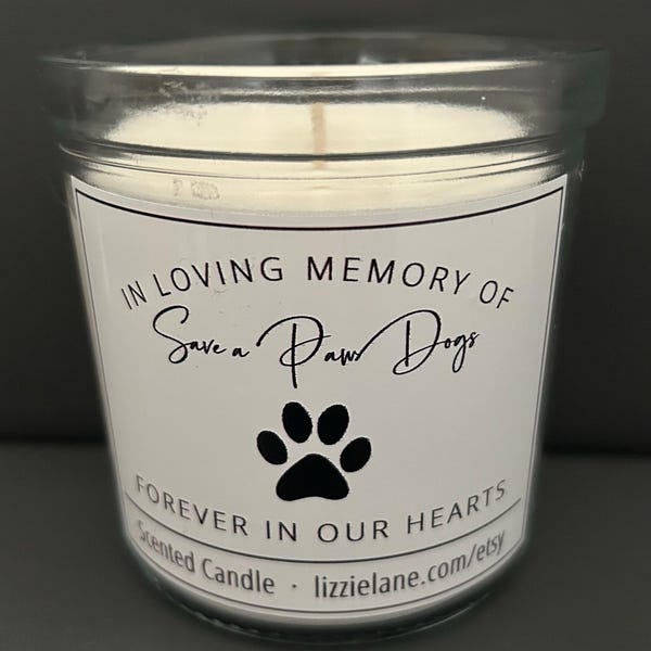 Personalised Pet Memorial Candle, Pet Loss Gift Candle, Pet Sympathy ...