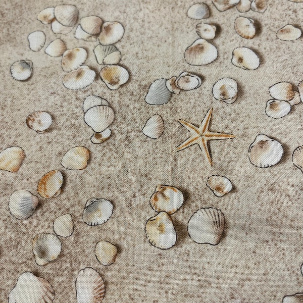 Beach Sand With Seashells 44" Fabric by Elizabeth's Studio, 555-sand - Etsy