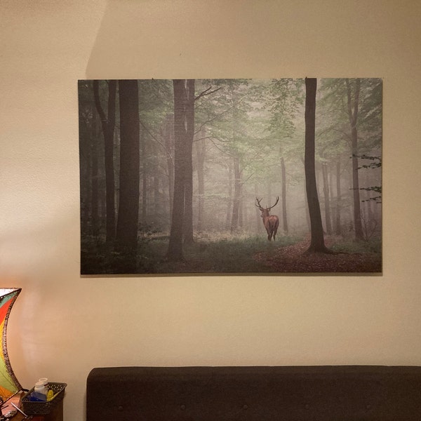 Stag Canvas Large Wall Art Deer Wall Decor Forest Art Tree Art Prints ...