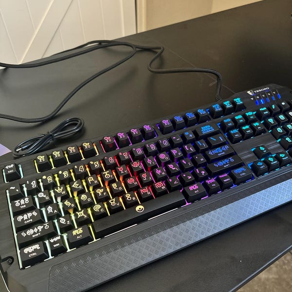 English & Japanese Dual Languages Backlit Keycaps Set for Mechanical ...