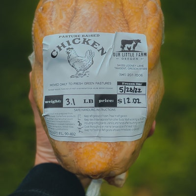 Chicken Poultry Custom Processing Label Pl 90-492 EXEMPT Pasture Raised ...