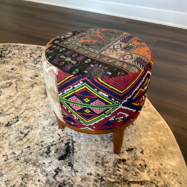 Footstool Bench, Aztec Bench, Farmhouse Decor, Entry Bench, Ottoman ...