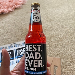 Personalized Dad Beer Labels Father's Day Gift Best Dad Ever Beer ...