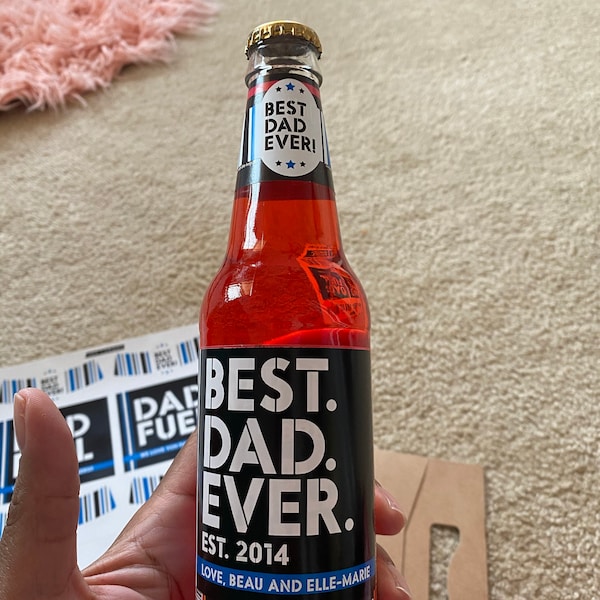 Personalized Dad Beer Labels Father's Day Gift | Best Dad Ever Beer ...