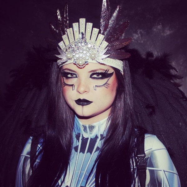 Aurora Borealis Valkyrie - Witch Fairy Wing Crystal Diamond Feather ...