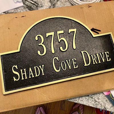 Metal Address Plaque Personalized Cast With Arch Top large - Etsy
