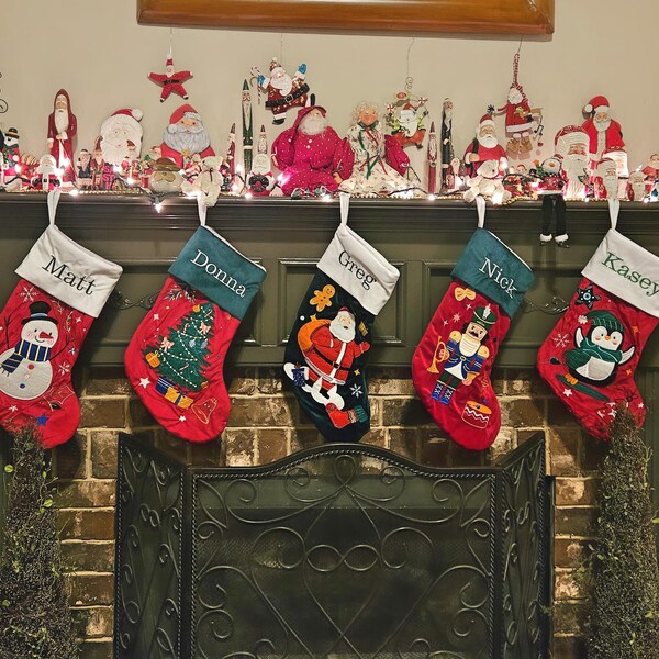 Personalized Christmas Stockings Luxury Velvet Stocking Embroidered ...