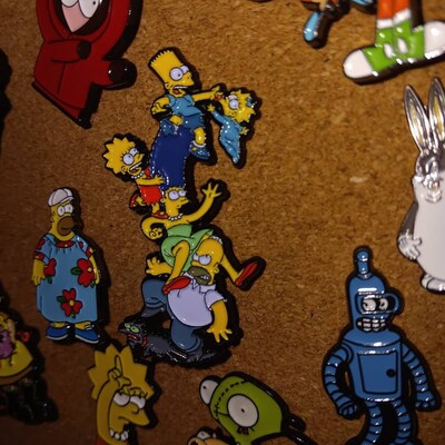 The Simpsons, Arcade Cabinet Art 2 Enamel Pin and Magnet Classic Arcade ...