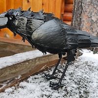 Wrought Iron Crow, Crow Sculpture. - Etsy Canada