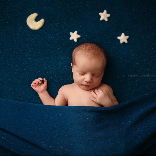 Little Felt Moon and Stars Prop Set, Rainbow Baby, Photography Prop ...