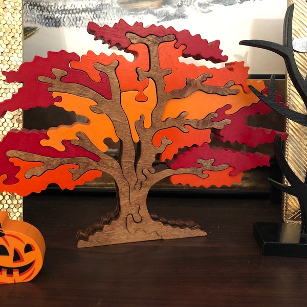 Beautiful Natural Shade Tree Fall Autumn Puzzle Color Choice Toy Hand ...