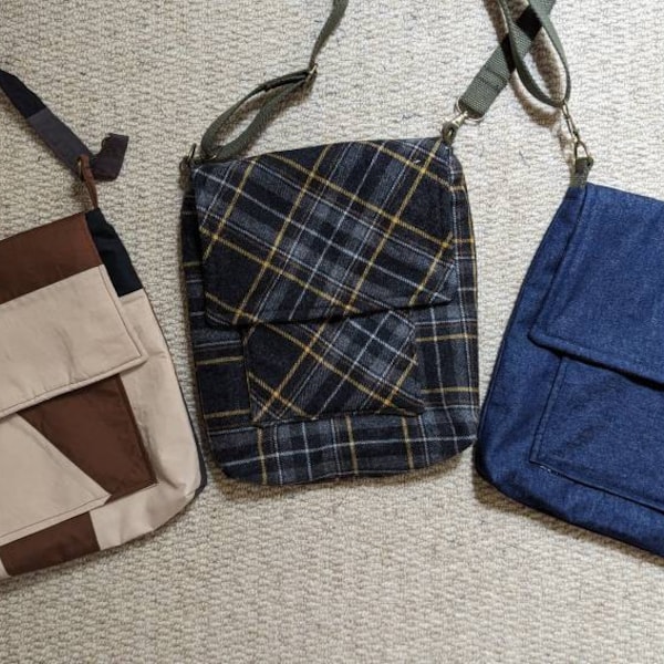 The Craggan Man-bag Sewing Pattern. iPad Bag. Mens Cross Body Bag. Mens ...