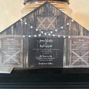 Elegant Rustic Barn Wedding Invitation With Folding Doors and Strings ...