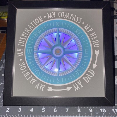 3D COMPASS DAD Shadow Box Svg for Cricut for Silhouette - Etsy