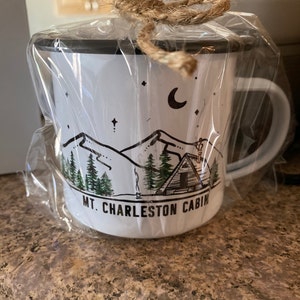 Personalized Gift Mug, Holiday Cabin Vacation Unique Steel Camping Cup ...