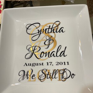 Personalized Wedding Gift Plate Anniversary Gift for Couple Bridal ...