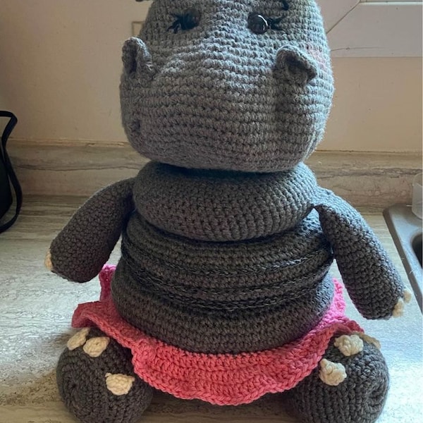 Hedgehog and Hippo Stacking Toy Crochet Pattern Bundle, PDF Hippo ...