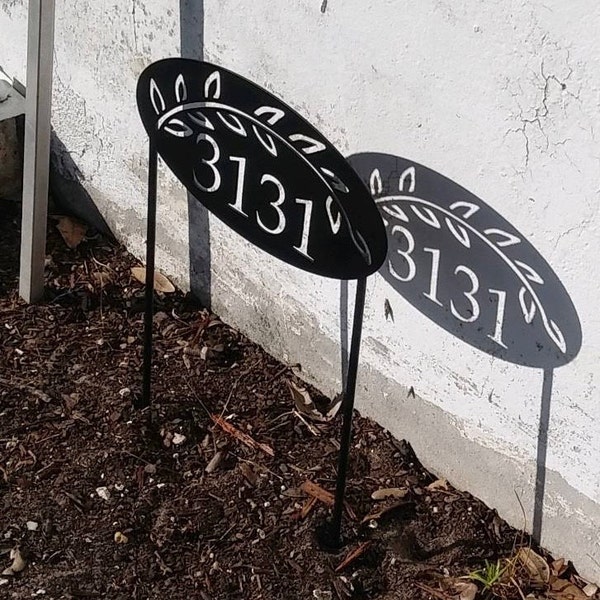 Personalized Address Stake - Custom House Number - Metal Address Sign ...