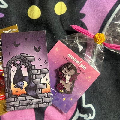 Gothic Nights Enamel Pins, Bat Pins, Bat Enamel Pins, Pastel Goth Pins ...