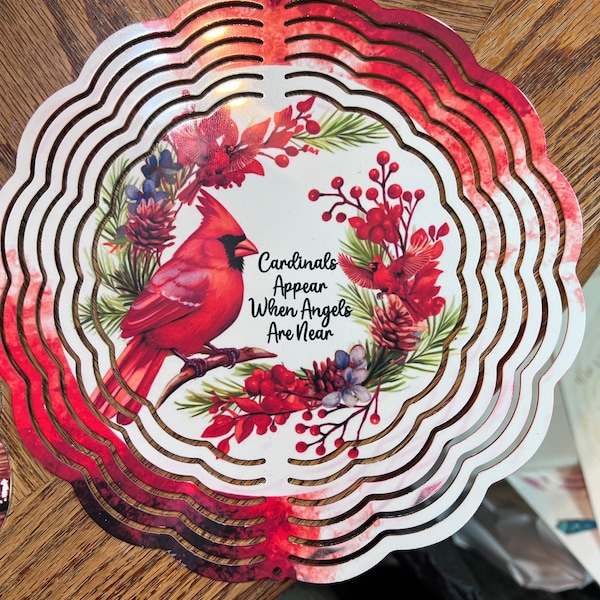 Red Cardinal Wind Spinner PNG, Cardinal Wind Spinner Sublimation Design ...