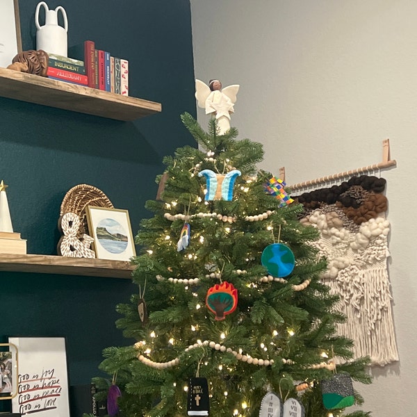 White Star Angel Tree Topper Brown, Hand Felted Christmas Tree ...