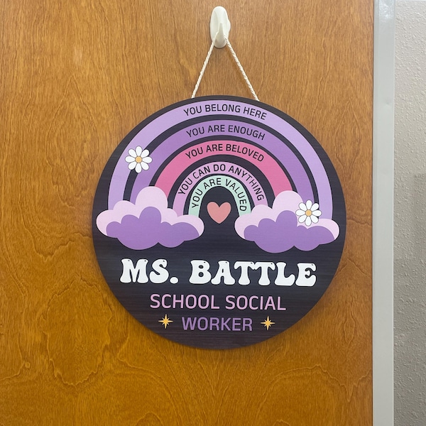 School Social Worker Office Sign, Social Worker Door Hanger ...