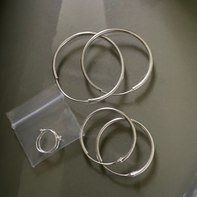 925 Sterling Silver Chunky Hoop Earrings, Thick Hoop Earrings, 25 Mm ...