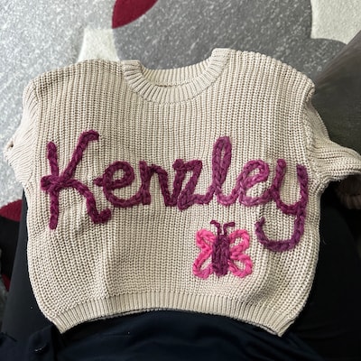 Personalised Childrens Name Jumper Oversized Personalised Jumper Hand ...