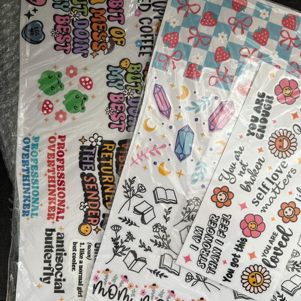 UV DTF Pen Wraps - Flowers | Cute Colorful Floral Epoxy Pen Stickers ...