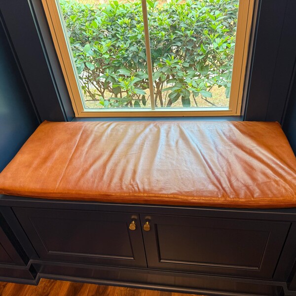 Custom Leather Bench Cushion Cover: Mid-century Chair Replacement - Etsy