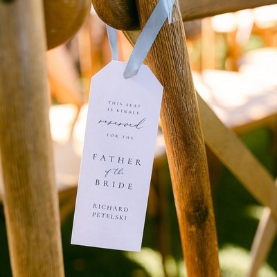 Wedding Seating Tag Reserved Seating Template Modern Simple Printable ...