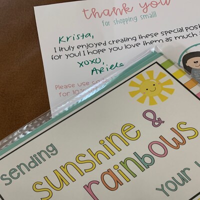 Happy Mail for Students sunshine & Rainbows Postcard for Students Note ...