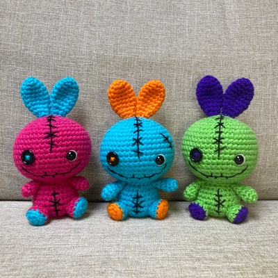 Amigurumi Mini Voodoo Bunny Crochet Pattern. Creepy, Cute, Scary Rabbit ...