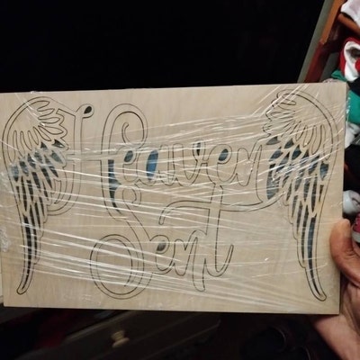 Heaven Sent Wood Cutout, Nursery Cutout, Baby Shower Sign, Nursery ...