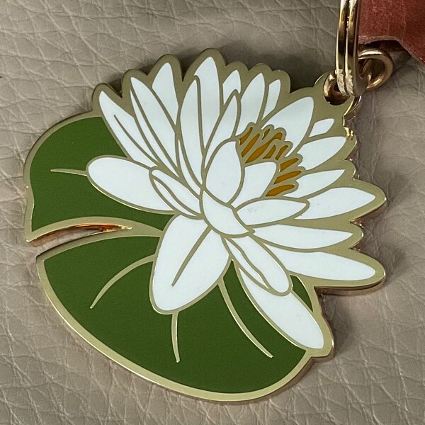 Lillian Water Lily Enamel Keychain | Cute Plant Keychain | Water Lily ...