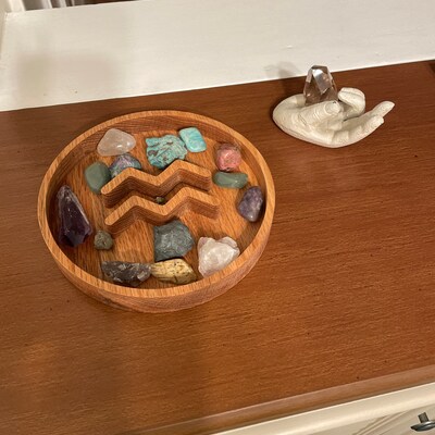 Libra Crystal Tray Wooden Crystal Tray Libra Crystal - Etsy